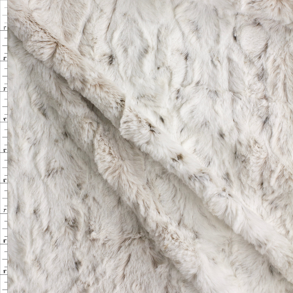 Cali Fabrics Arctic Lynx Minky Cuddle Fur Fabric by the Yard