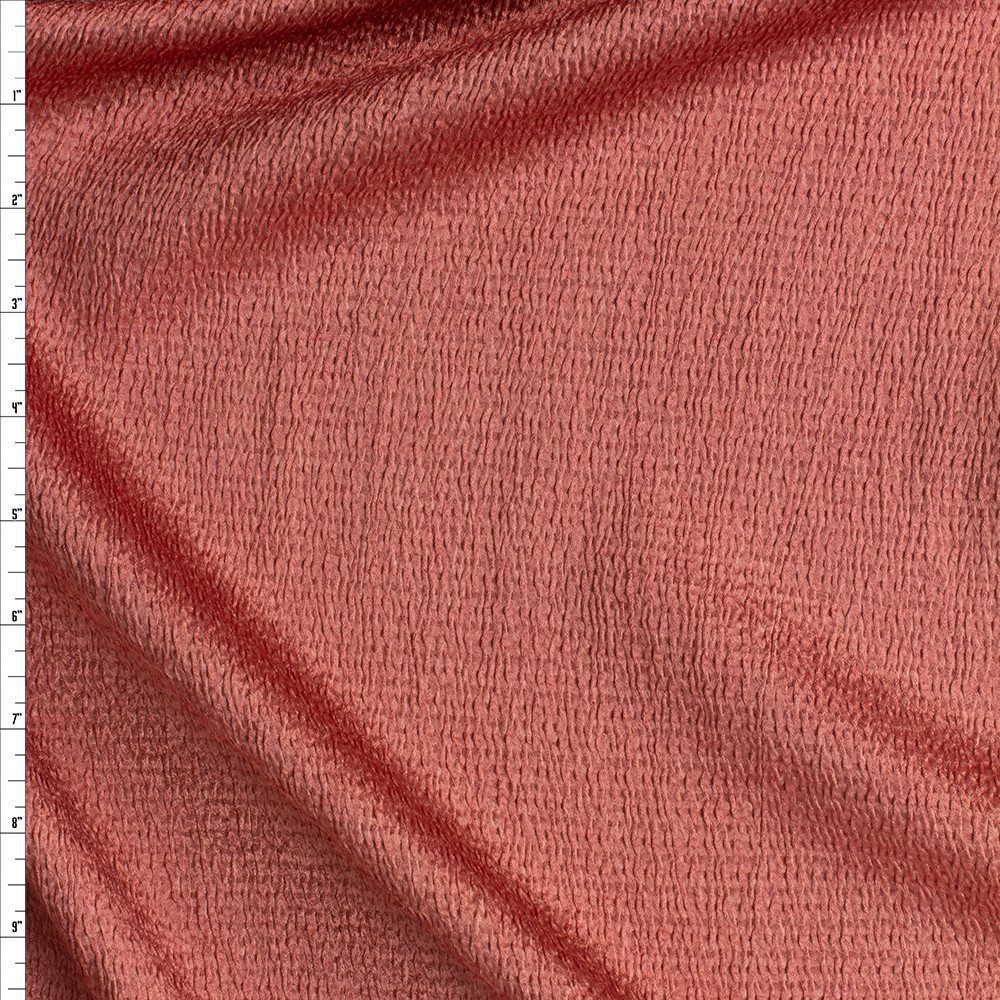 Cali Fabrics Terracotta Stretch Bubble Satin Fabric by the Yard
