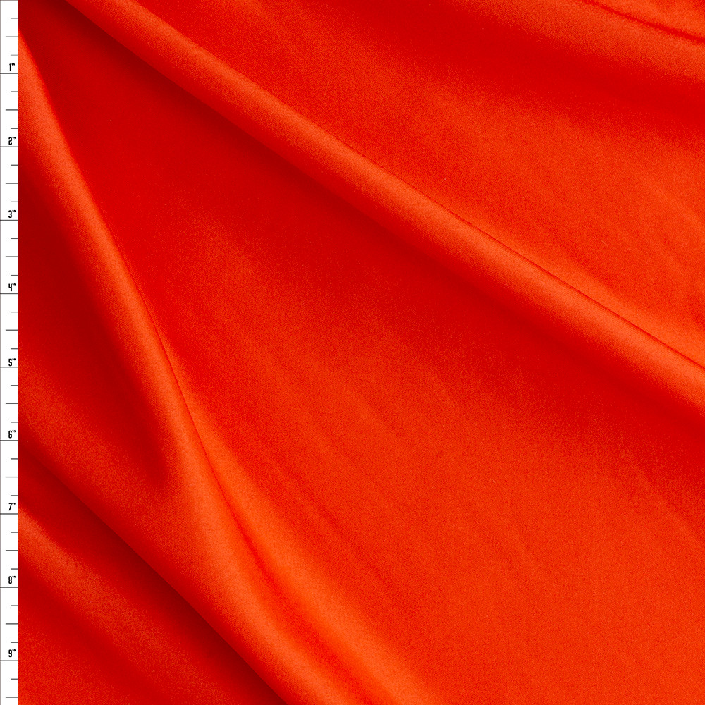 Cali Fabrics Red Orange Polyester Pongee #27490 Fabric by the Yard