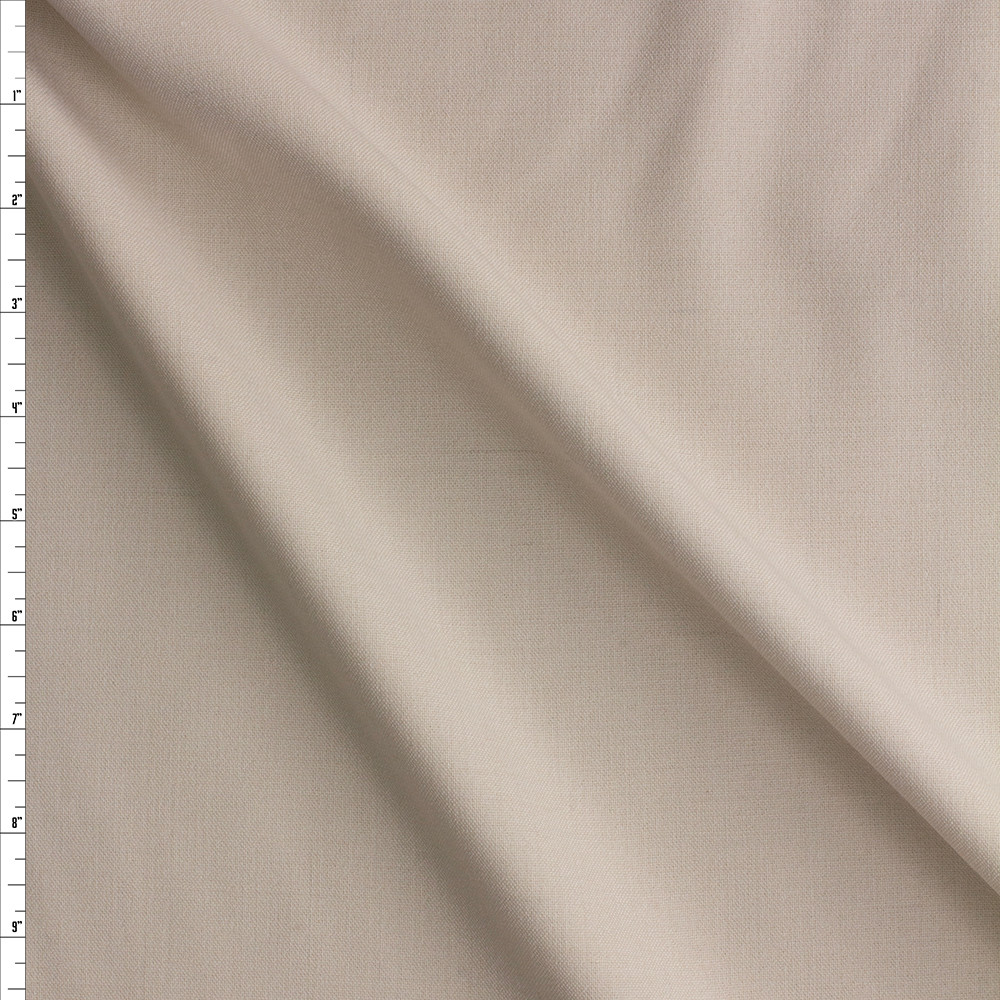 Cali Fabrics Light Tan Designer Stretch Wool Suiting #27542 Fabric by ...