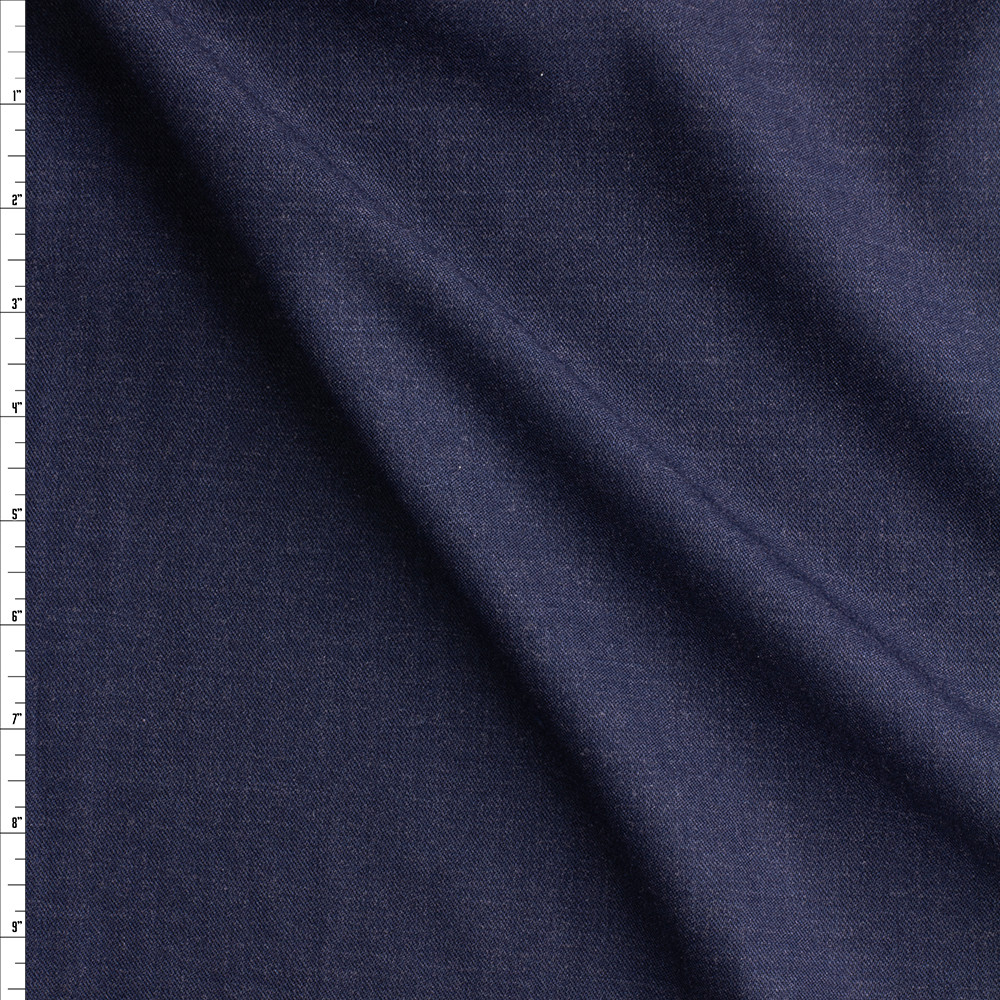 Cali Fabrics Navy Blue Designer Stretch Wool Suiting #27553 Fabric by ...