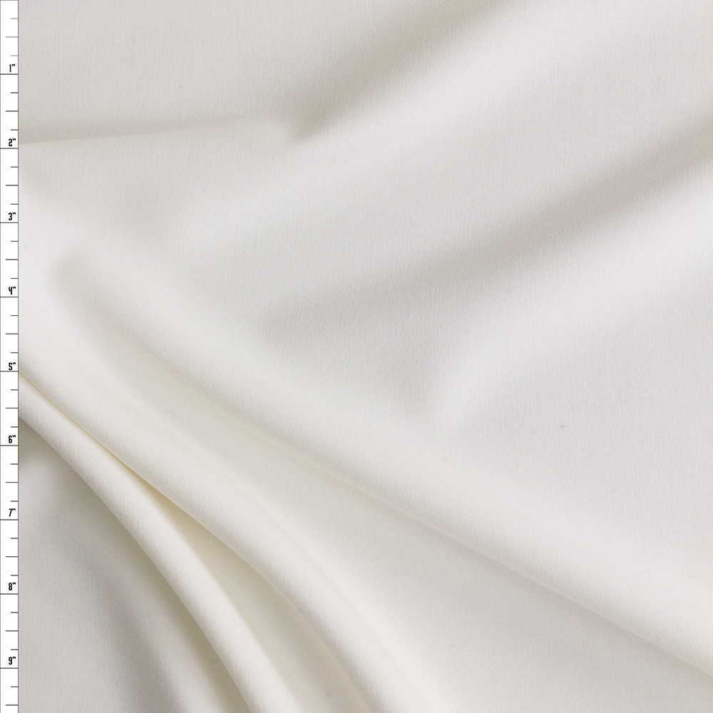 Cali Fabrics Ivory Designer Stretch Suiting #27561 Fabric by the Yard