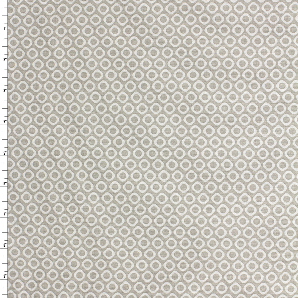 Cali Fabrics Grey Spots Geo Cotton Novelty Print #27747 Fabric by the Yard