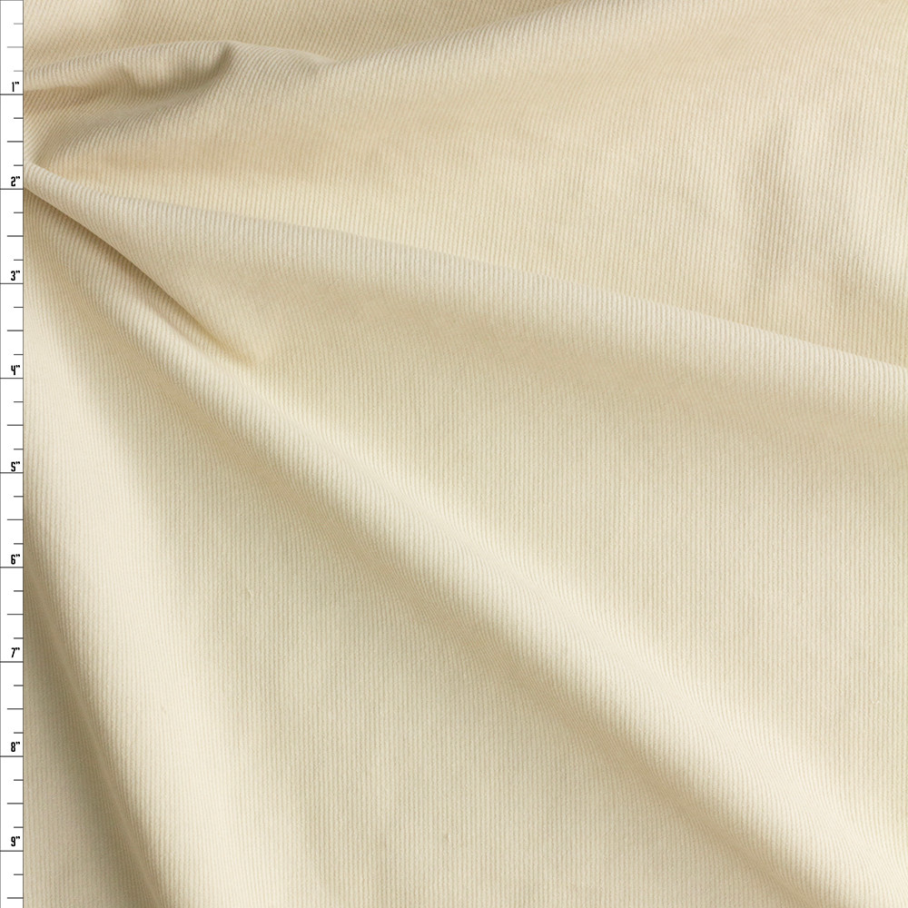 Cali Fabrics Ivory Baby Wale Corduroy #27779 Fabric by the Yard