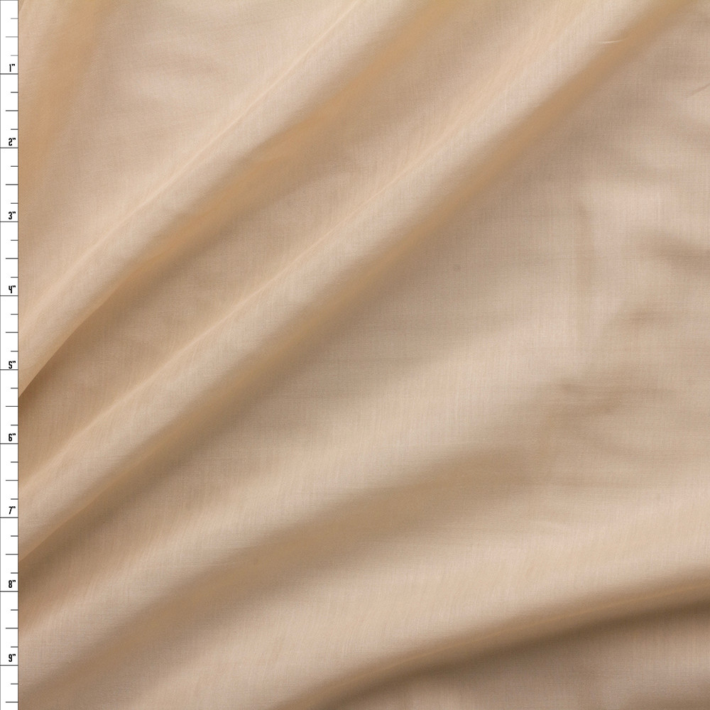 Cali Fabrics Light Tan Cotton/Silk Lawn #27810 Fabric by the Yard