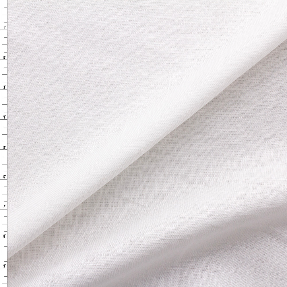 Cali Fabrics White Linen #27820 Fabric by the Yard