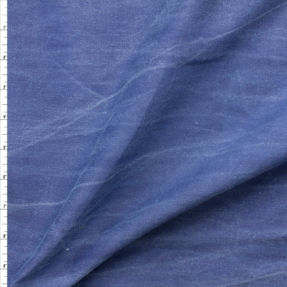 Cali Fabrics Navy Blue Weathered Washed Twill #27842 Fabric by the Yard