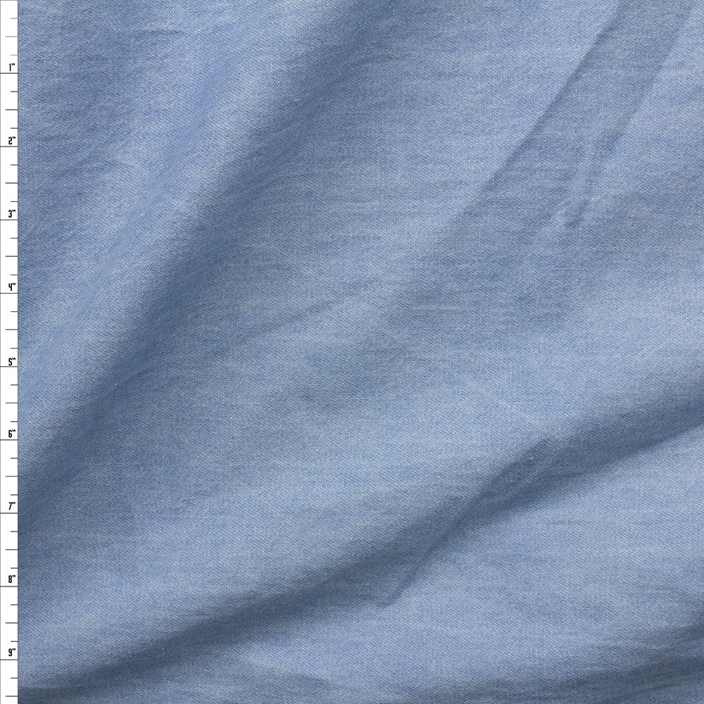 Cali Fabrics Light Blue Weathered Washed Twill #27844 Fabric by the Yard