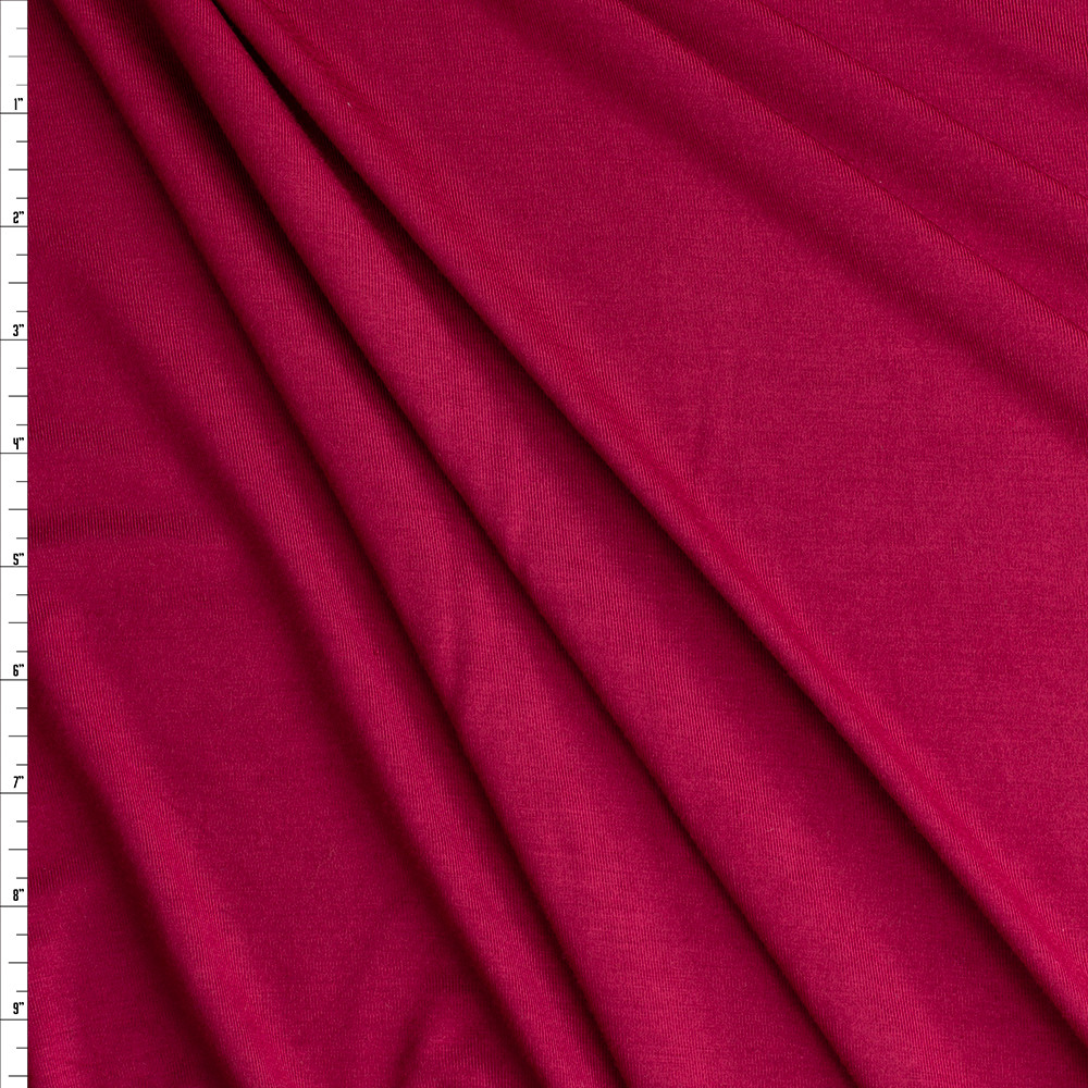 Cali Fabrics Cranberry Tiburon Stretch Bamboo Jersey Fabric by the Yard