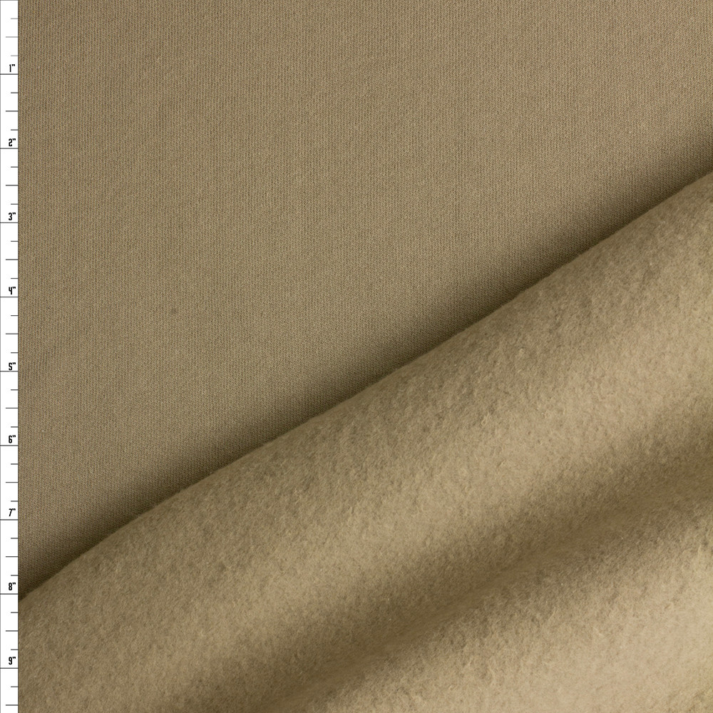 Cali Fabrics Tan Cotton Sweatshirt Fleece #27923 Fabric by the Yard