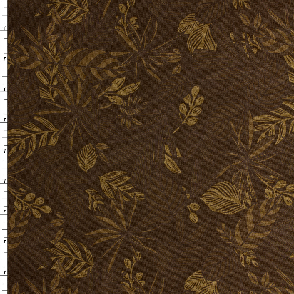 Cali Fabrics Brown Botanical Quilter’s Cotton From Boundless Textiles ...