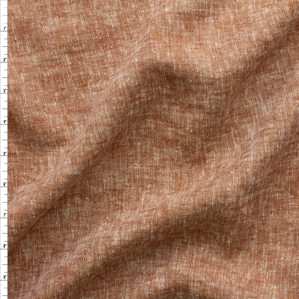 Cali Fabrics Rust Washed Cotton/Linen #28067 Fabric by the Yard
