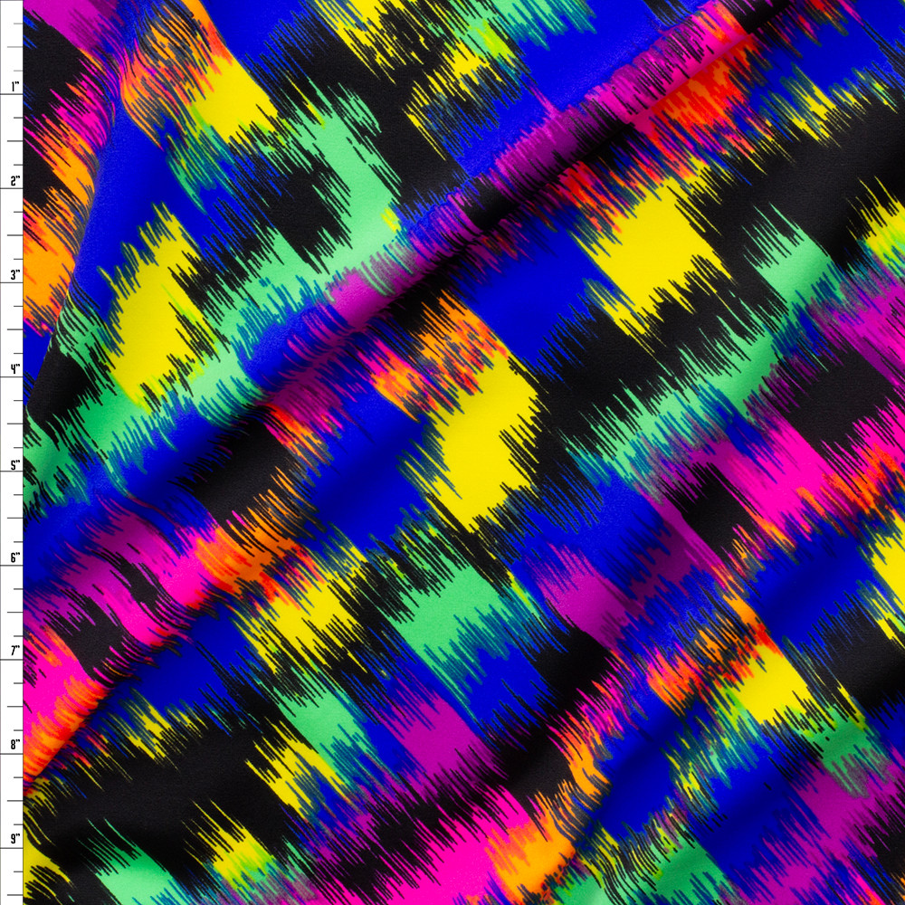 Cali Fabrics Vibrant Diagonal Smear Blots Designer Nylon/Spandex #28223 ...