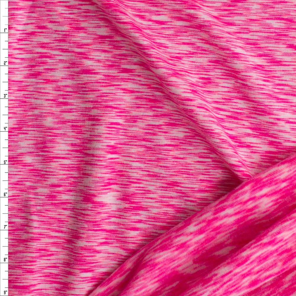 Cali Fabrics Neon Pink Space Dye Active Sweatshirt Fleece From Rainbeau ...
