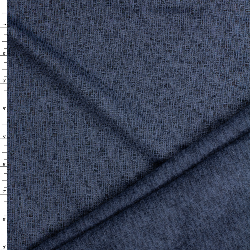 Cali Fabrics Black And Charcoal Linen Look Stretch Brushed Back Poly ...