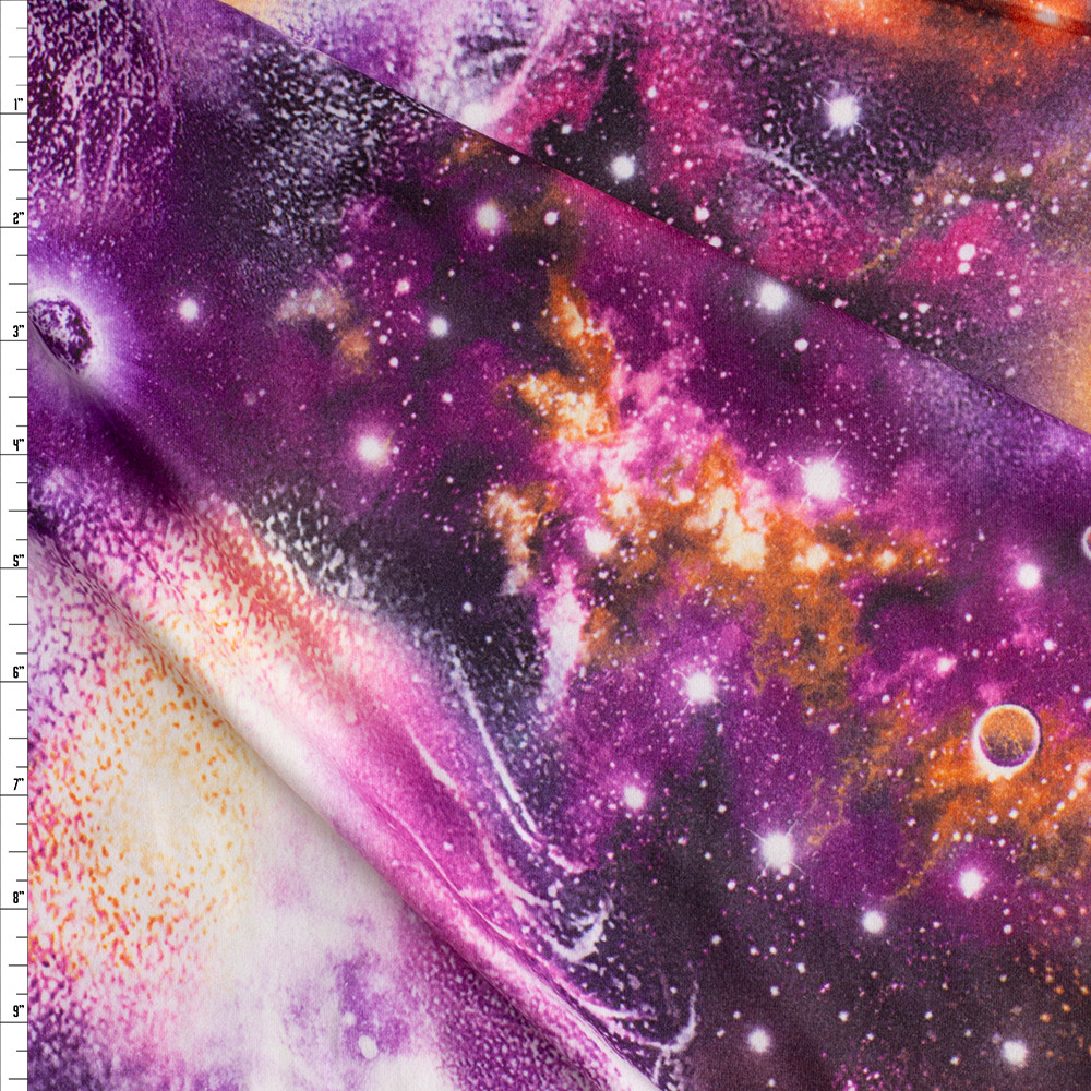 Cali Fabrics Purple And Rust Galaxy Double Brushed Poly/Spandex #28518 ...