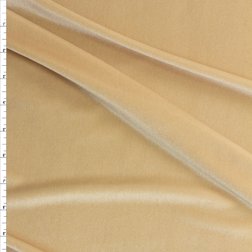 Cali Fabrics Champagne Del Rio Stretch Velvet #28542 Fabric by the Yard