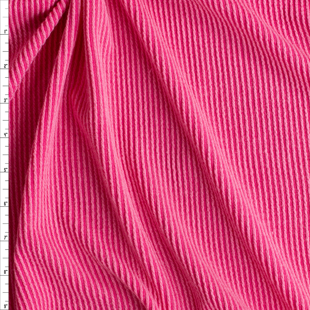 Cali Fabrics Party Pink Urban Wavy Rib #28640 Fabric by the Yard