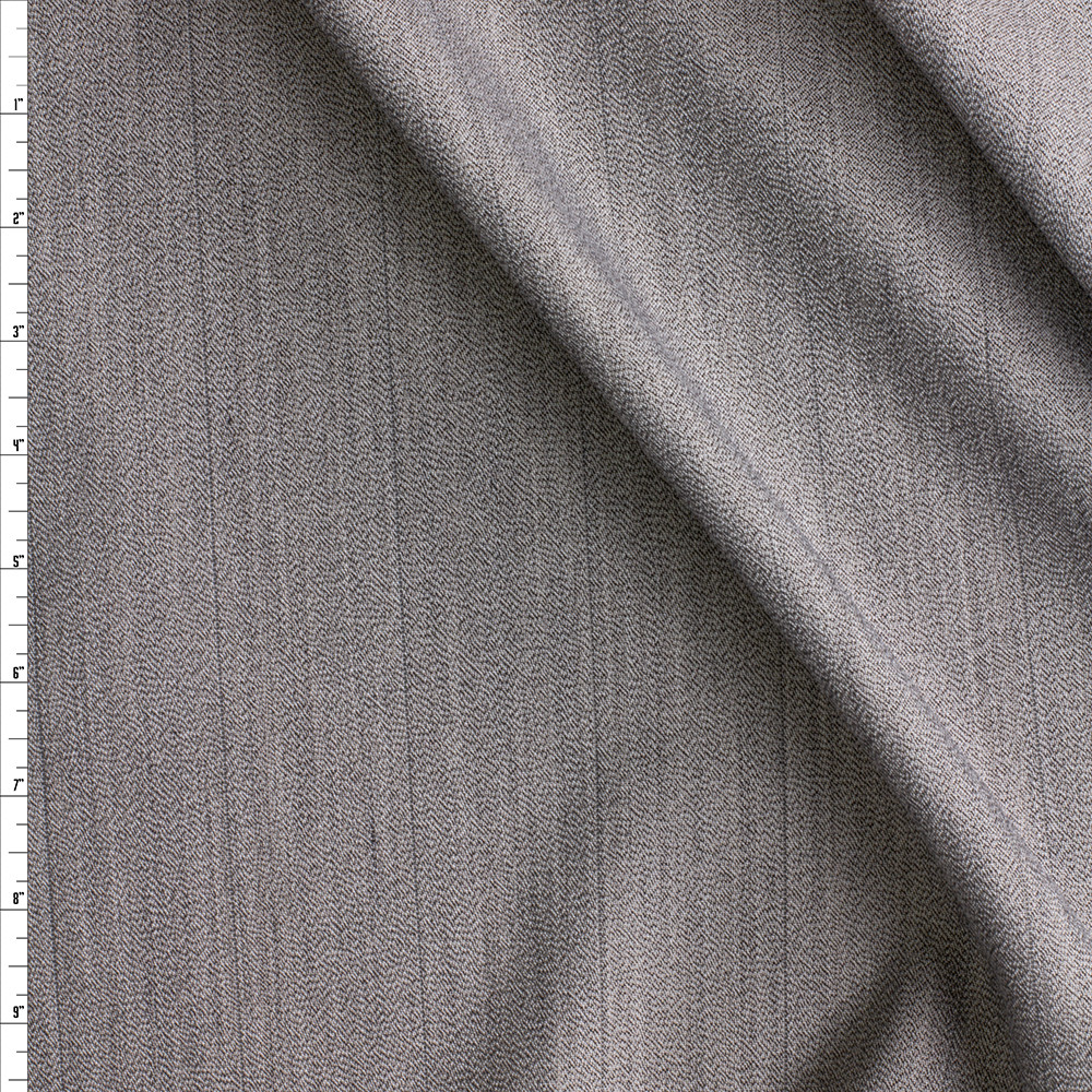 Cali Fabrics Grey Melange Pinstripe Italian Wool Suiting #28772 Fabric ...