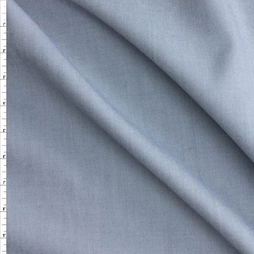 Cali Fabrics Light Blue Twill Weave Italian Suiting #28787 Fabric by ...