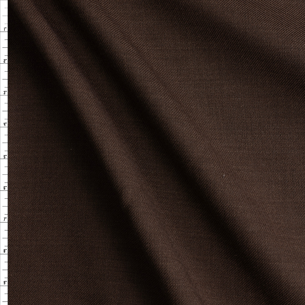 Cali Fabrics Brown Twill Weave Stretch Wool Double Cloth #28824 Fabric ...