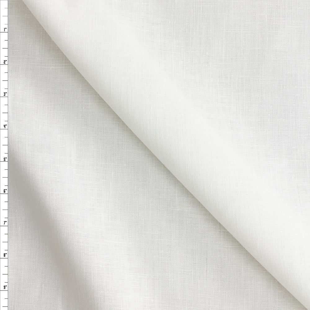 Cali Fabrics Winter White Linen #28997 Fabric by the Yard