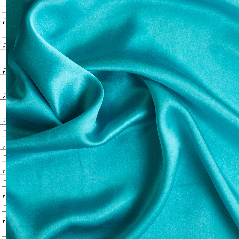 Cali Fabrics Jade Stretch Silk Charmeuse #29258 Fabric by the Yard