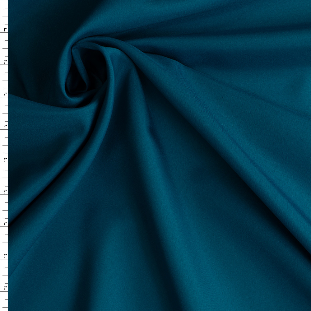Cali Fabrics Dark Teal Polyester Pongee #29356 Fabric by the Yard