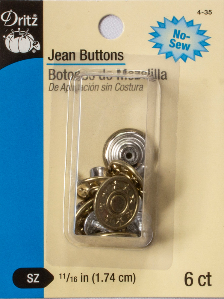 Cali Fabrics Dritz Brass Jean Buttons Fabric by the Yard