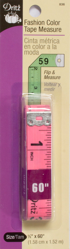Cali Fabrics Dritz Fashion Color Tape Measure (Pink) Fabric by the Yard