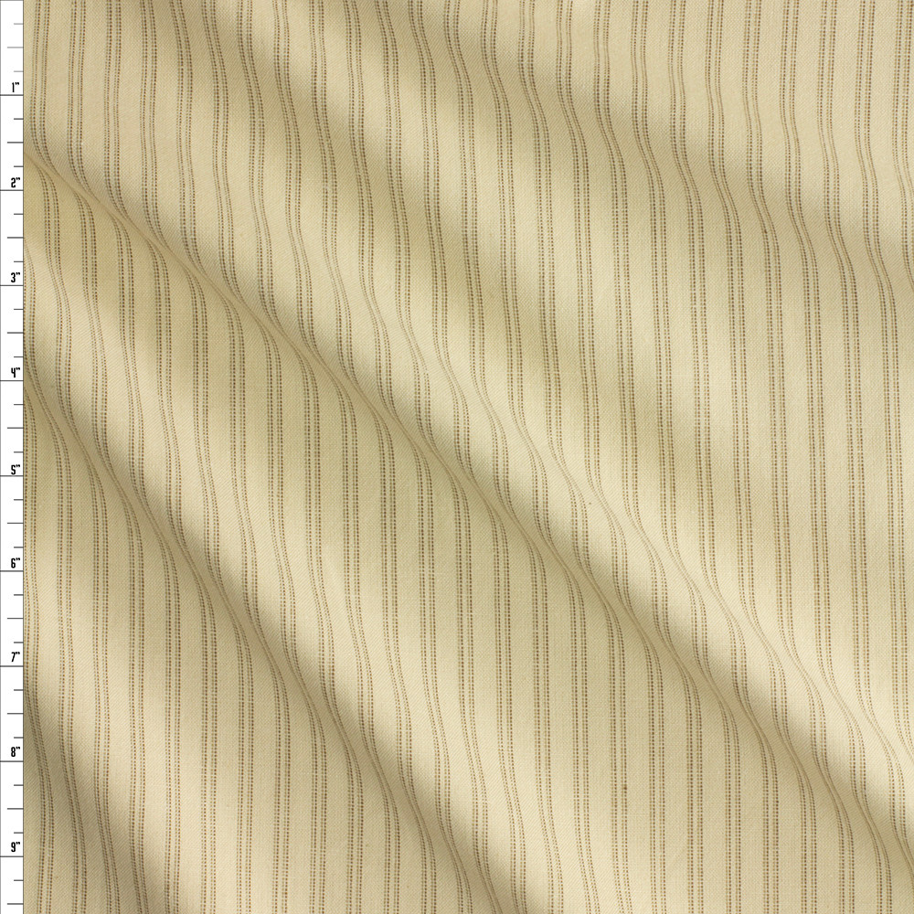 Cali Fabrics Tan On Ivory Vertical Stripe Yarn Dyed Cotton From Marcus ...