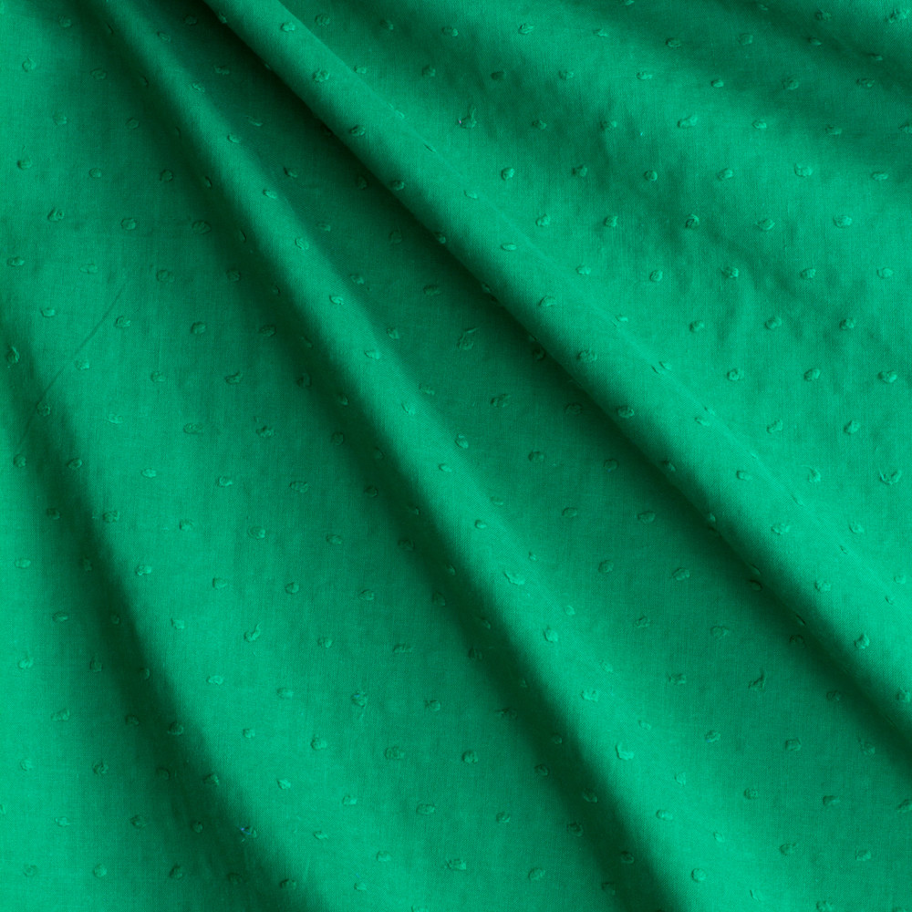Cali Fabrics Kelly Green Cotton Swiss Dot #27439 Fabric by the Yard
