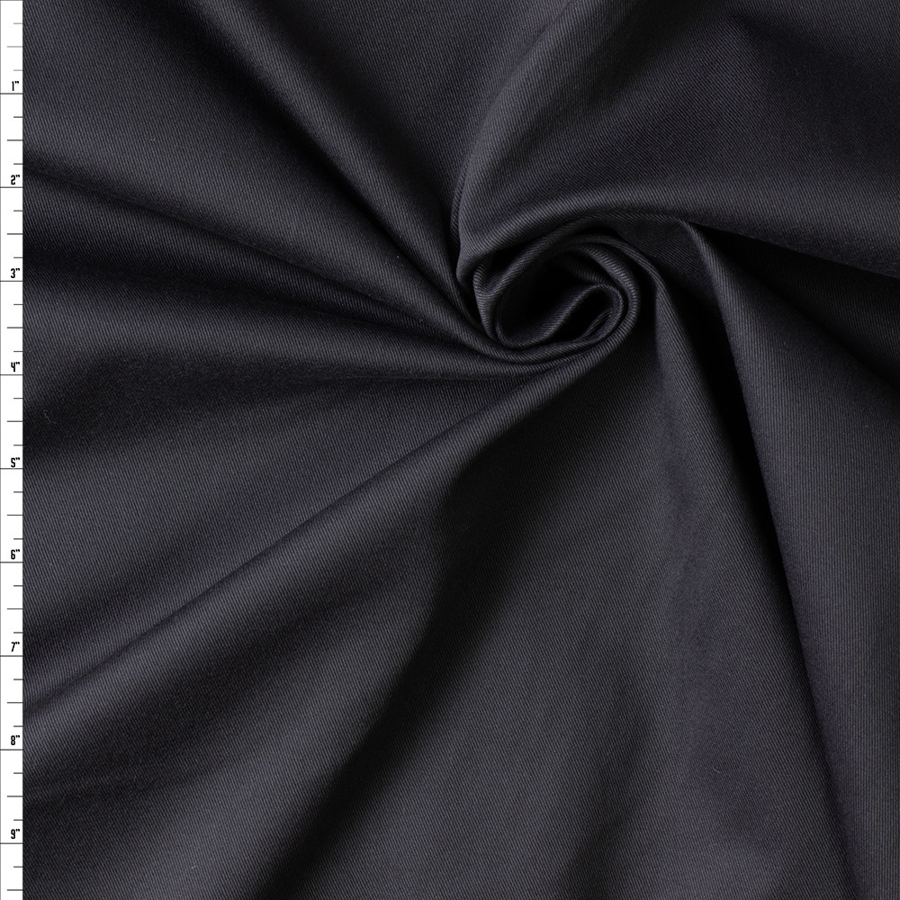 Cali Fabrics Black Stretch Cotton Twill #29934 Fabric by the Yard