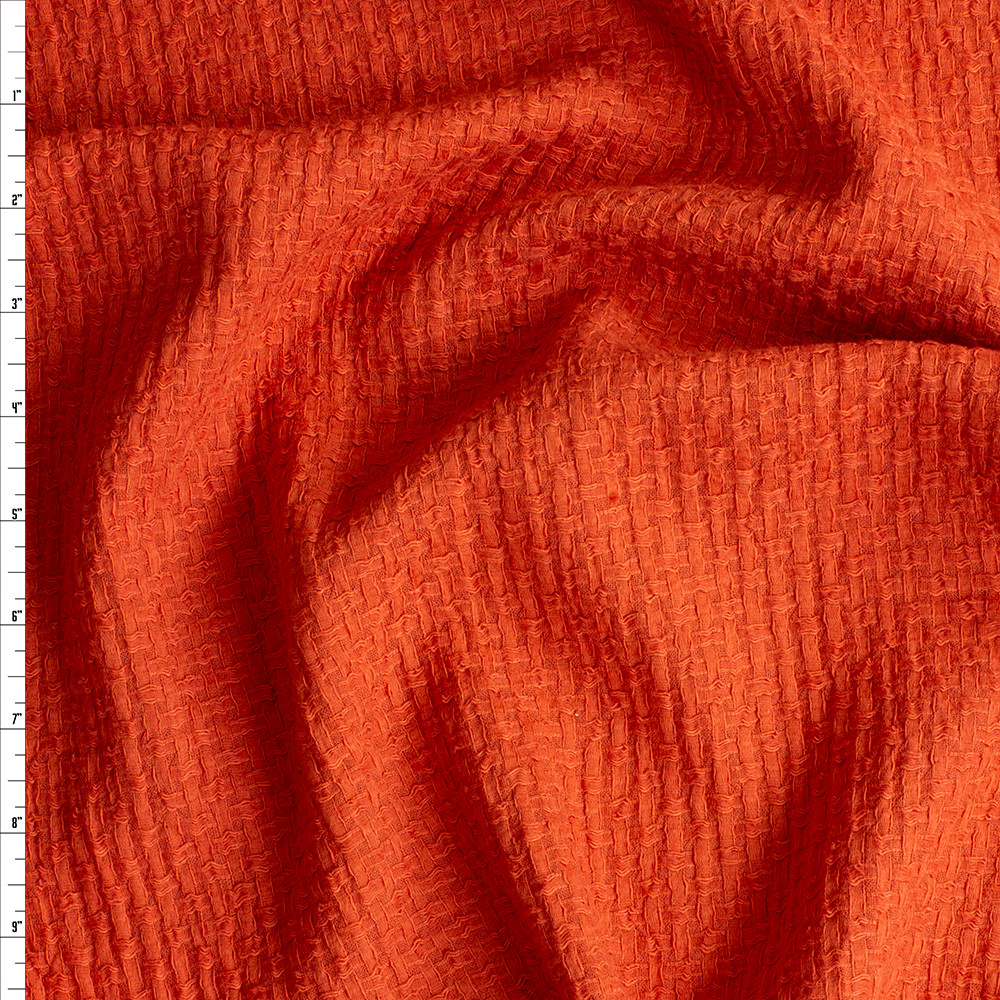 Cali Fabrics Rust Basket Weave Gauzy Cotton #30141 Fabric by the Yard