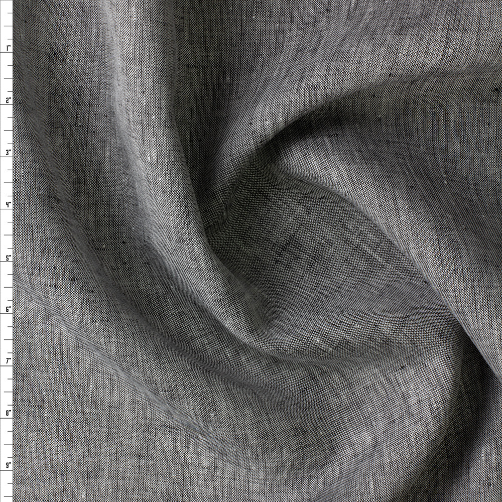 Cali Fabrics Grey Two Tone Linen #30272 Fabric by the Yard