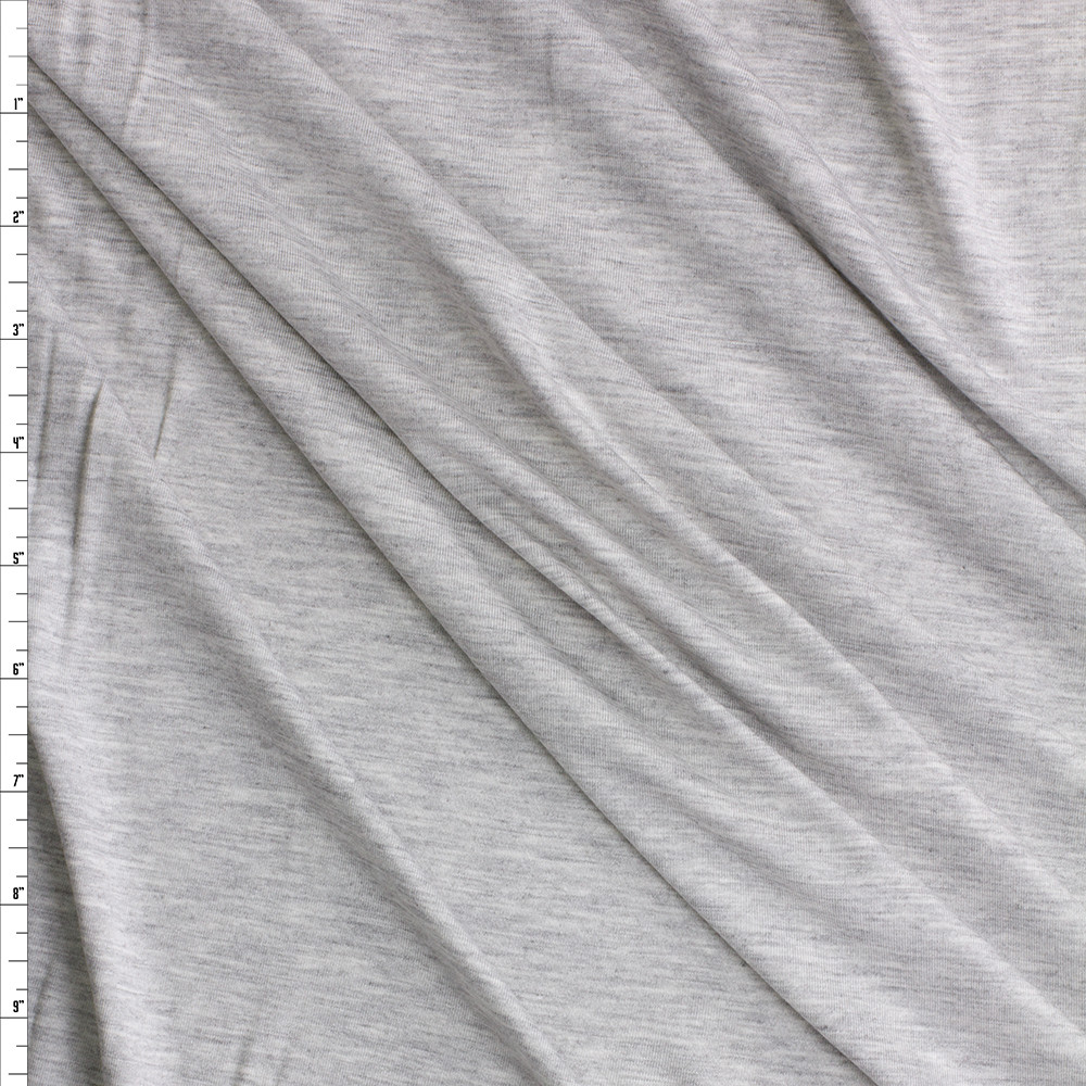 Cali Fabrics Heather Grey Bamboo Jersey Knit #30382 Fabric by the Yard