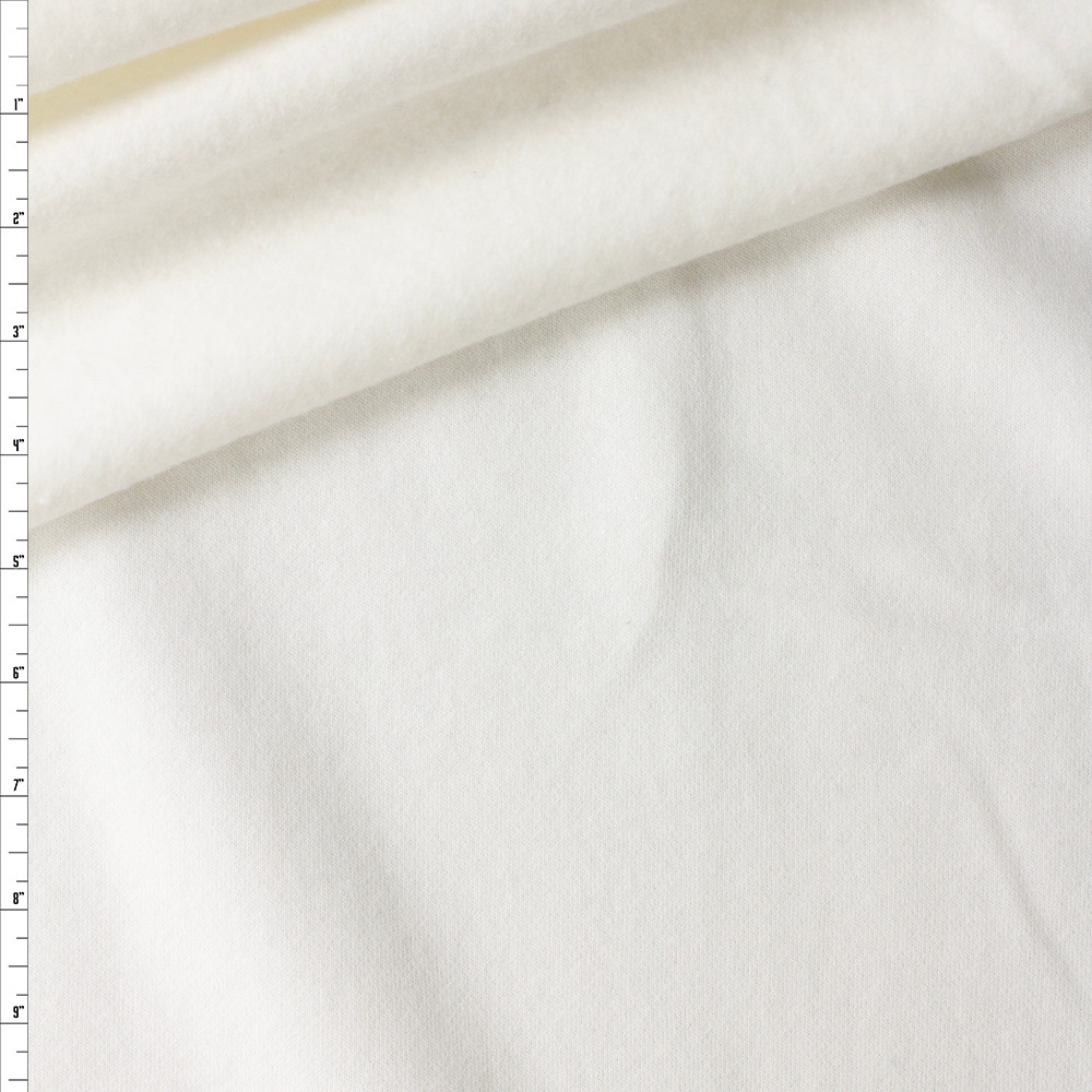 Cali Fabrics Offwhite Washed Cotton Sweatshirt Fleece #30439 Fabric by ...