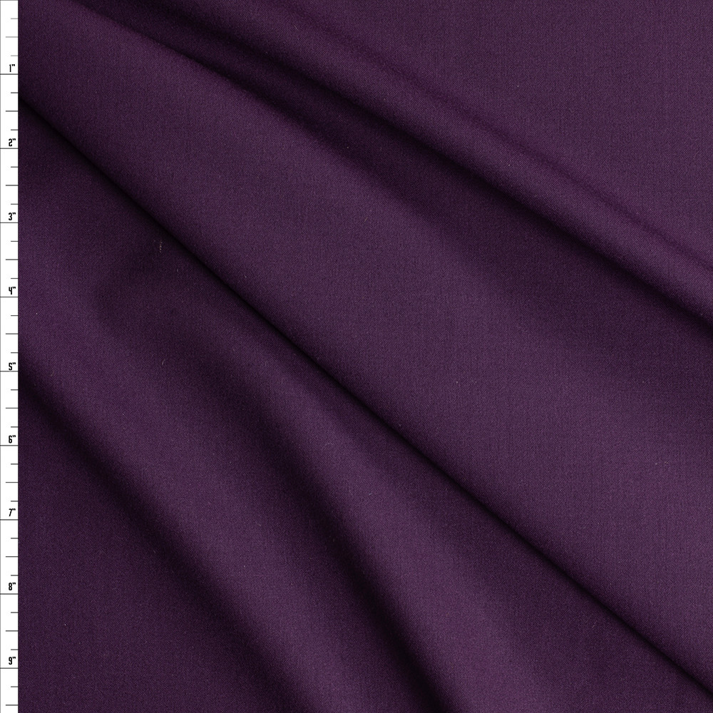 Cali Fabrics Plum Stretch Wool Suiting #30500 Fabric by the Yard