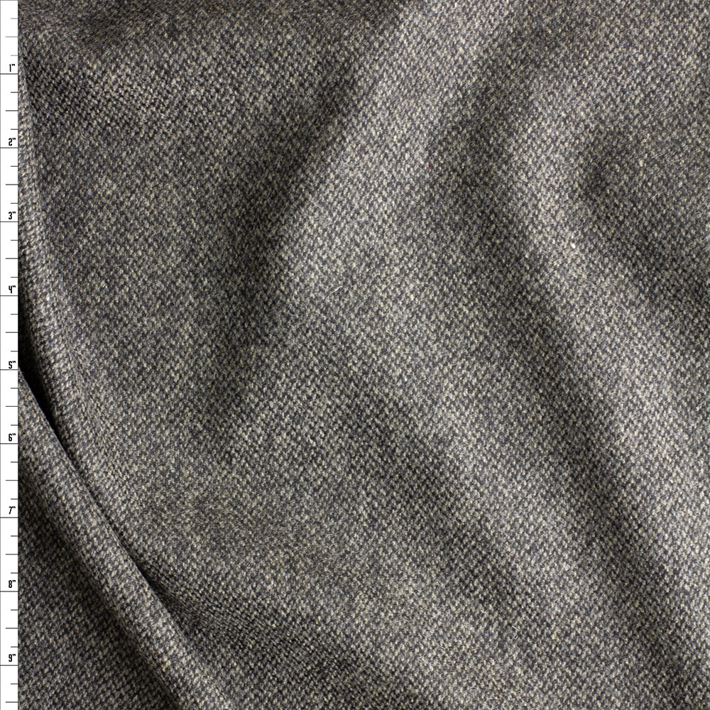 Cali Fabrics Warm Charcoal Brushed Heavy Wool Tweed #30521 Fabric by ...