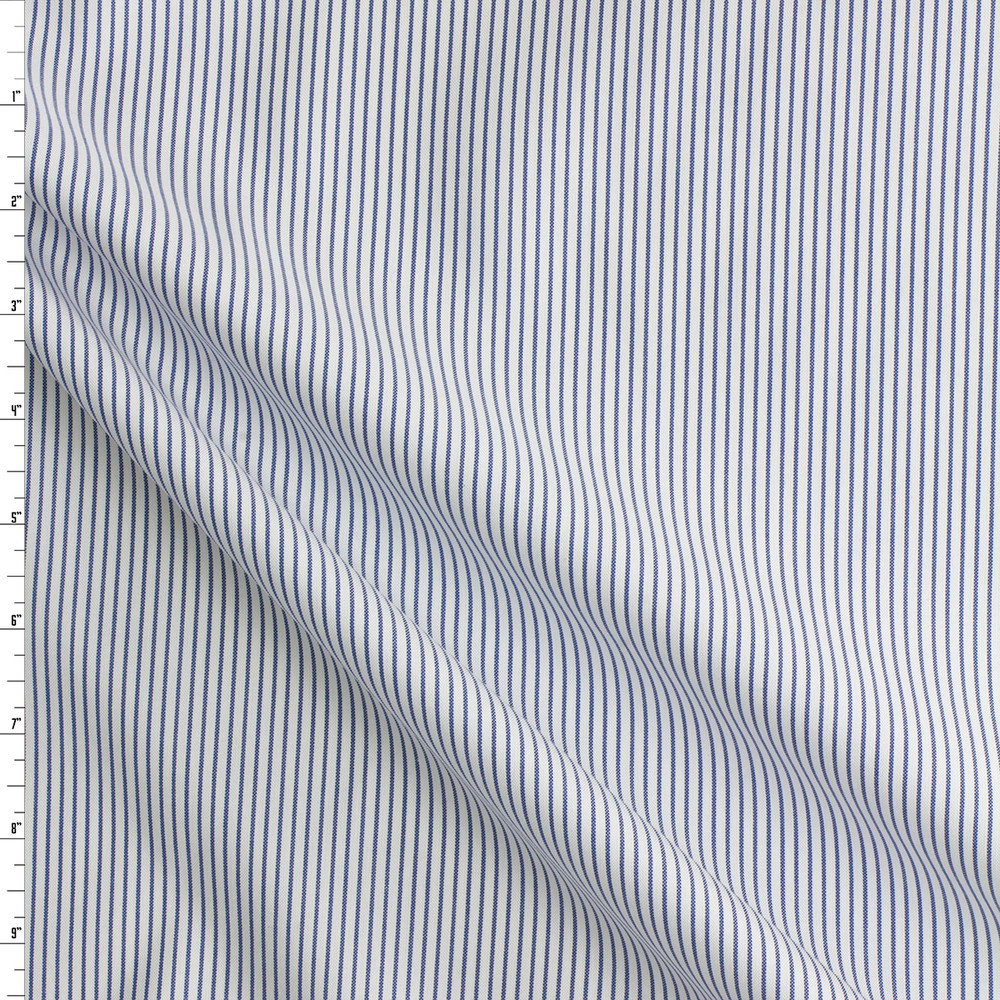 Cali Fabrics Blue one White Vertical Stripe Designer Cotton Shirting ...