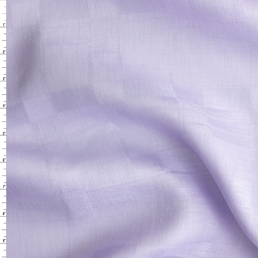 Cali Fabrics Lavender Jacquard Plaid Linen #30729 Fabric by the Yard