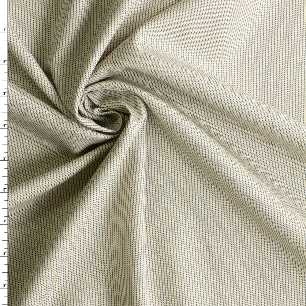 Cali Fabrics Light Blue and Ivory Narrow Stripe 4.7oz. Lightweight ...