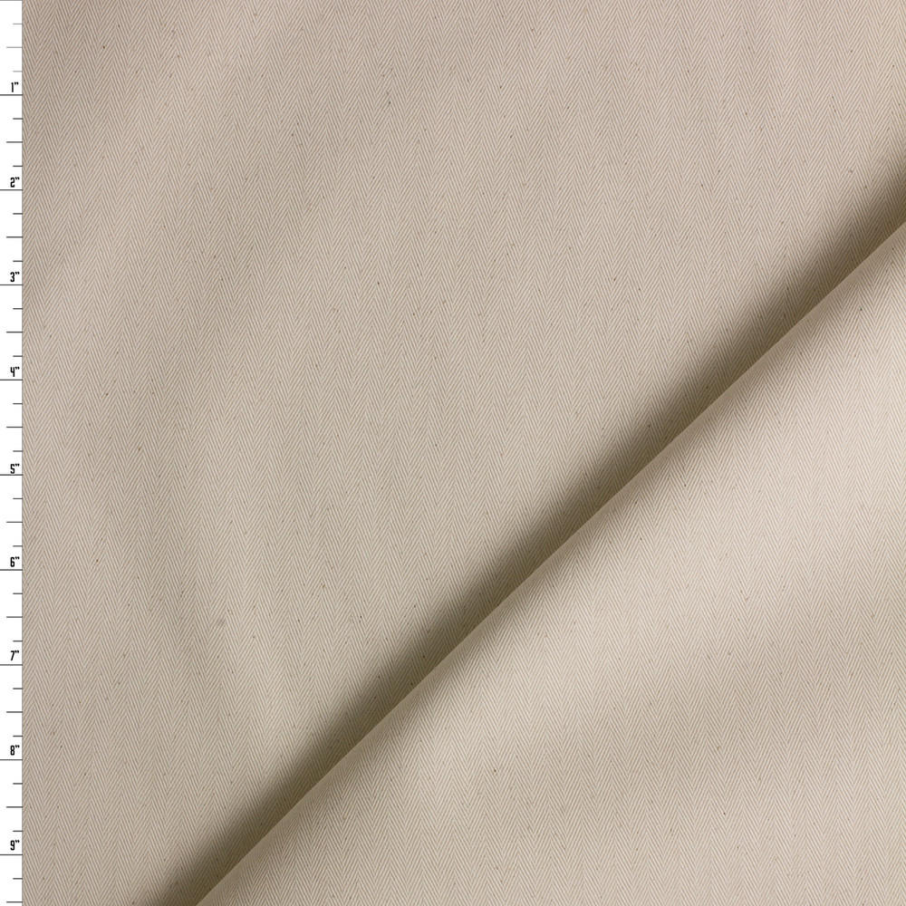 Cali Fabrics Natural Ivory Herringbone Cotton Twill #30964 Fabric by ...