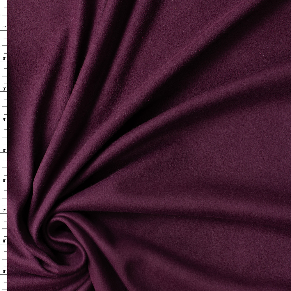 Cali Fabrics Plum Stretch Suede Knit #31014 Fabric by the Yard