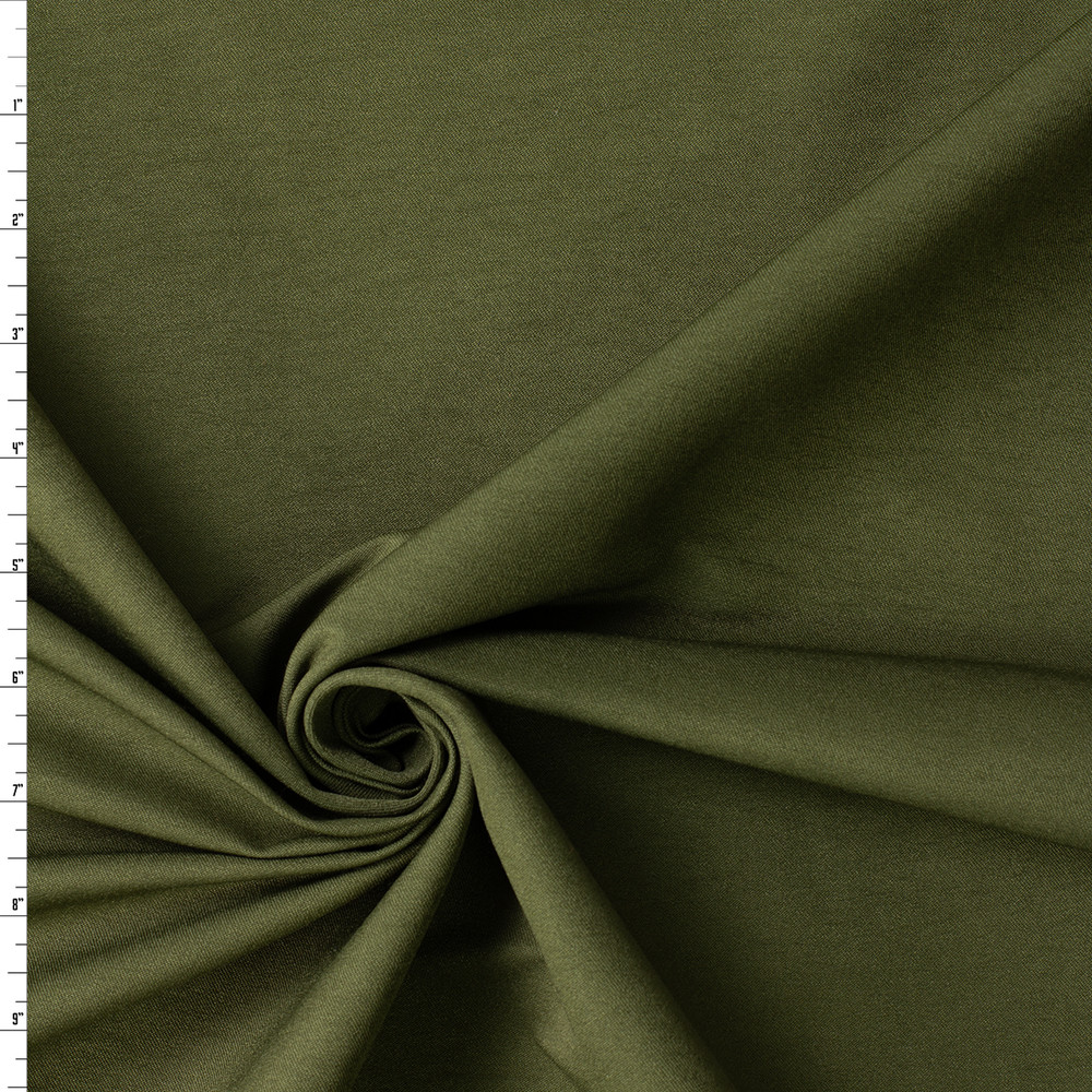 Cali Fabrics Olive Green Stretch Nylon/Viscose Twill #31124 Fabric by ...