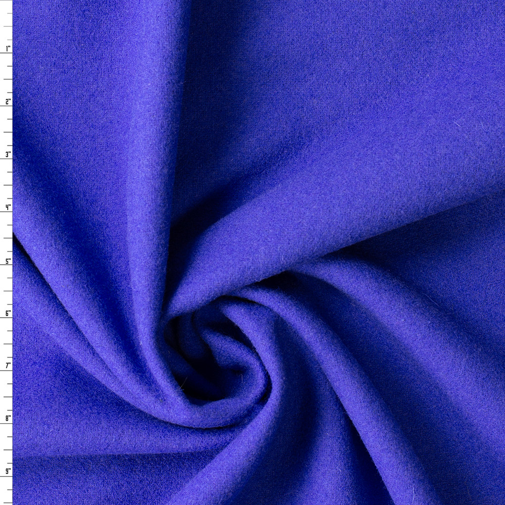 Cali Fabrics Royal Blue Wool Melton #31150 Fabric by the Yard