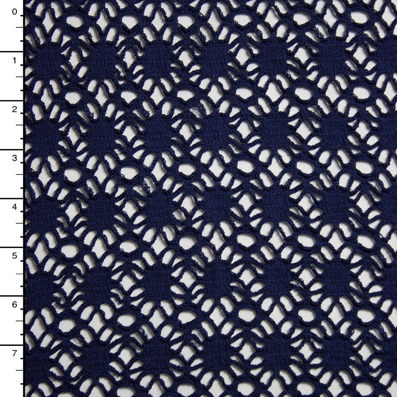 Cali Fabrics | Navy Blue Patterned Net #15342