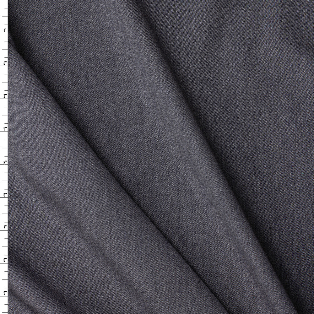 Cali Fabrics Charcoal Melange Super 120s Worsted Wool #32169 Fabric by ...