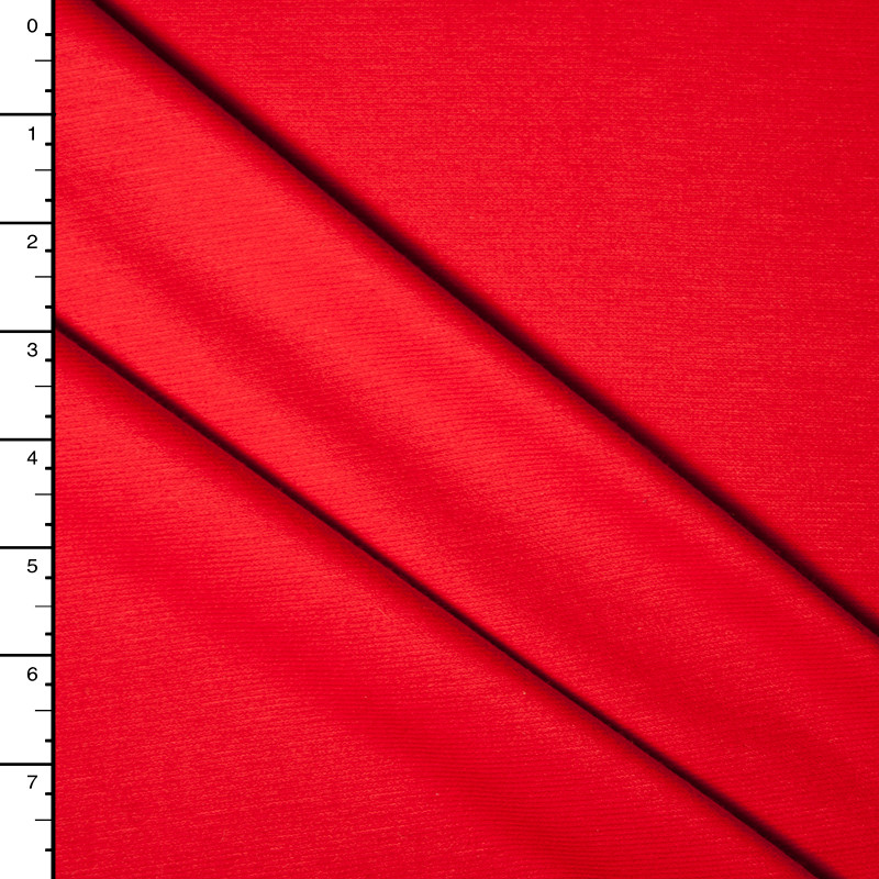 Cali Fabrics | Bright Red Midweight Stretch Ponte De Roma Solid