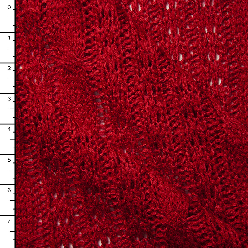 Cali Fabrics | Bright Red Cable Sweater Knit